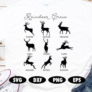 Reindeer Crew SVG, Dasher Svg, Dancer Svg, Rudolph Svg, Christmas Svg ...