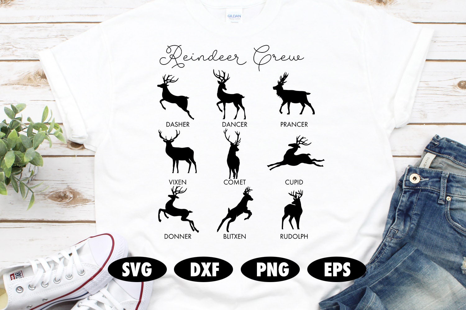 Reindeer Crew SVG Dasher Svg Dancer Svg Rudolph Svg - Etsy