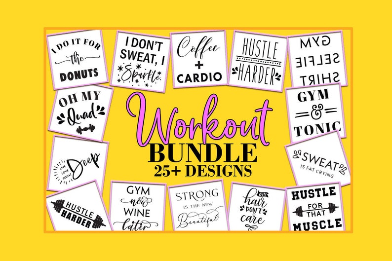 Workout Bundle Svg Fitness Bundle Svg Gym Bundle Svg Bundle Etsy