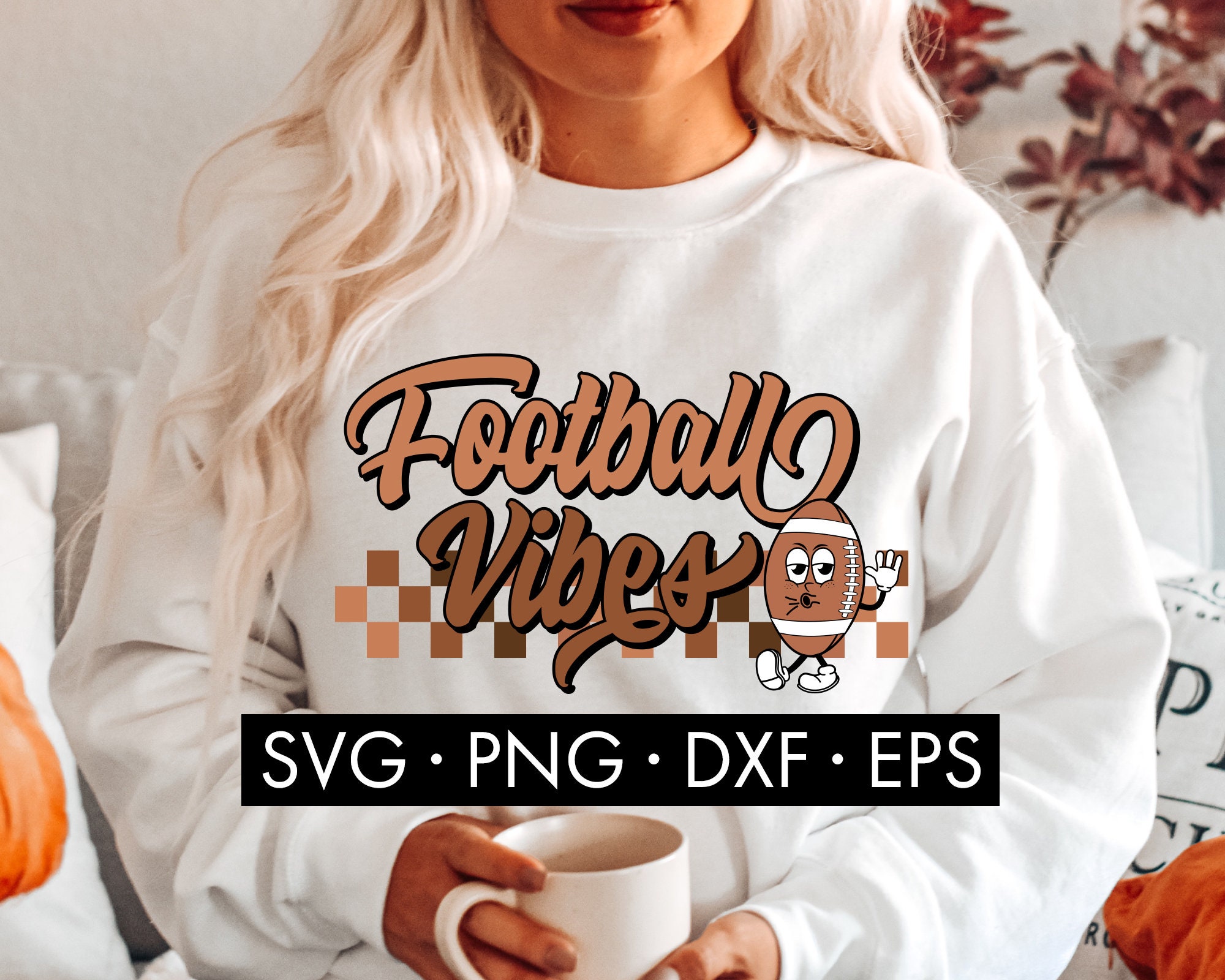 Retro Football SVG Bundle, Football Vibes SVG, Football Png, Football ...