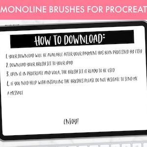 Procreate Monoline Brush Set, Monoline Brush, Outline Brush, Lettering Brush, Calligraphy Brush ...