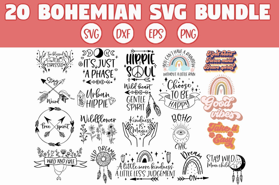 Bohemian Svg Bundle Boho Svg Bundle Feather Svg Tribal Svg - Etsy