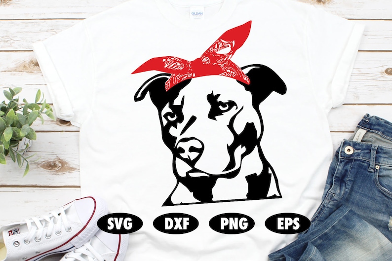 Pitbull bandana svg, Dog bandana svg, Dog svg, Pitbull svg, Cute animal ...