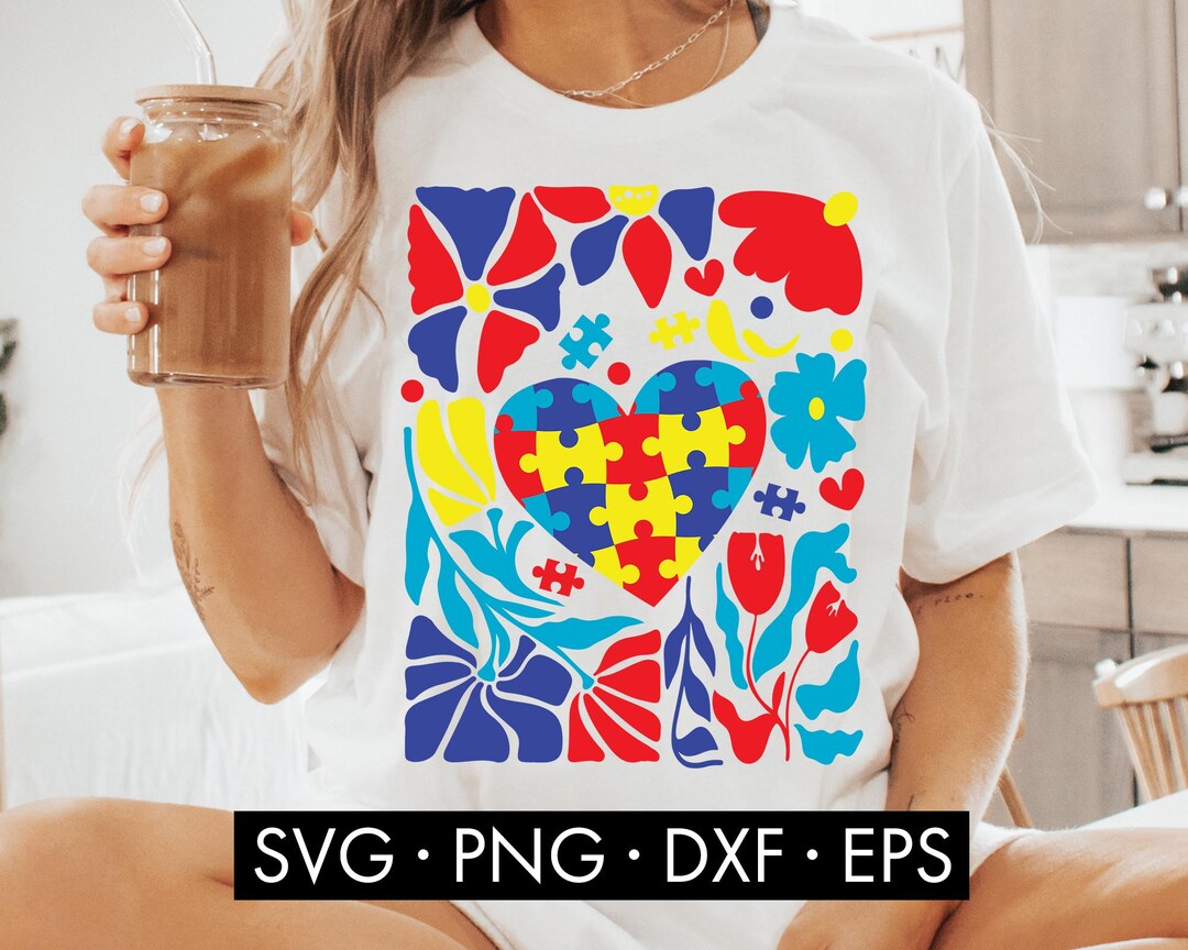 Abstract Botanical Flowers Autism SVG, Coquette Autism SVG, Cute Autism ...