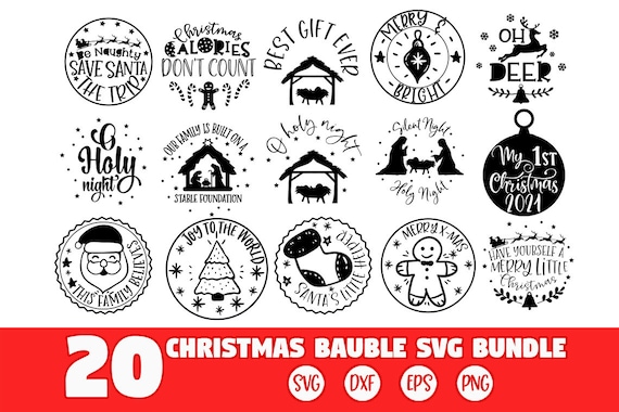 20 Christmas Baubles Svg Bundle Christmas Quotes Svg Xmas | Etsy