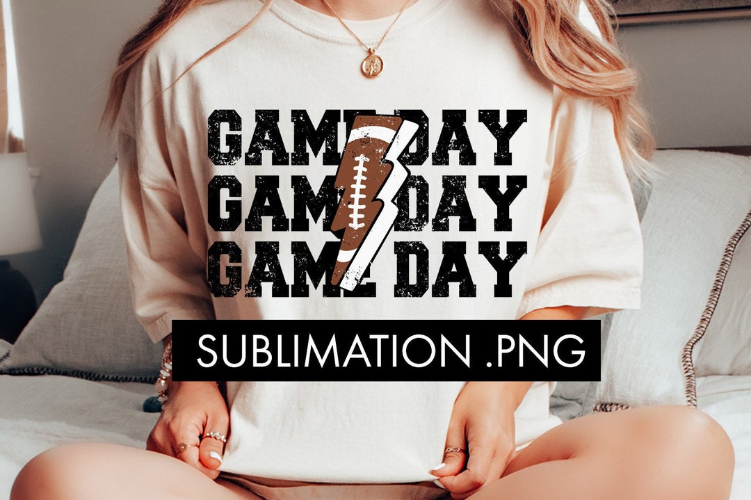 Game Day Distressed Football PNG Sublimation, Lightning Png, Football ...