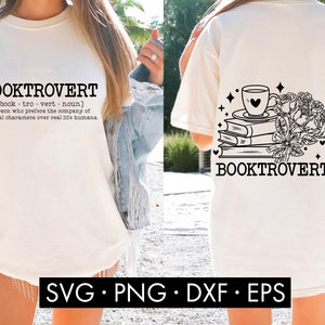 Booktrovert SVG, Booktrovert Definition Svg, Funny Book Svg, Book Lover ...