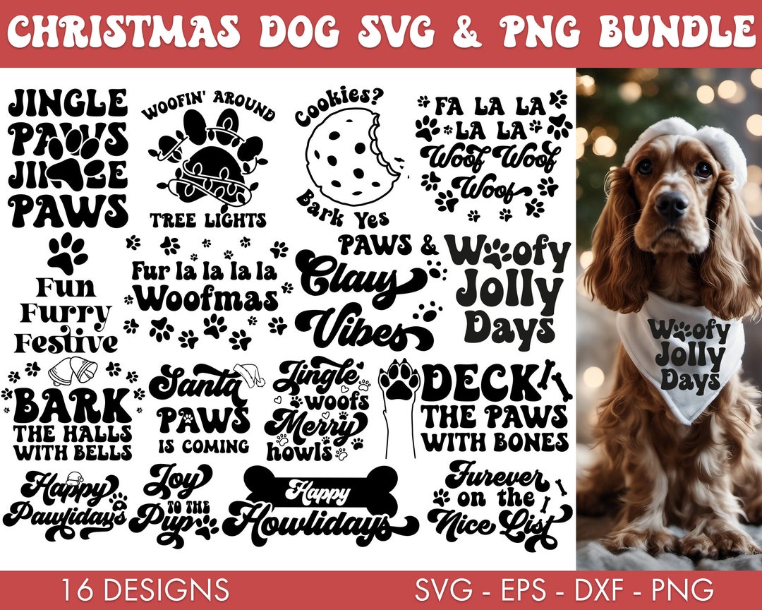 Christmas Dog SVG Bundle, Dog Christmas Quotes SVG, Funny Dog Quotes ...