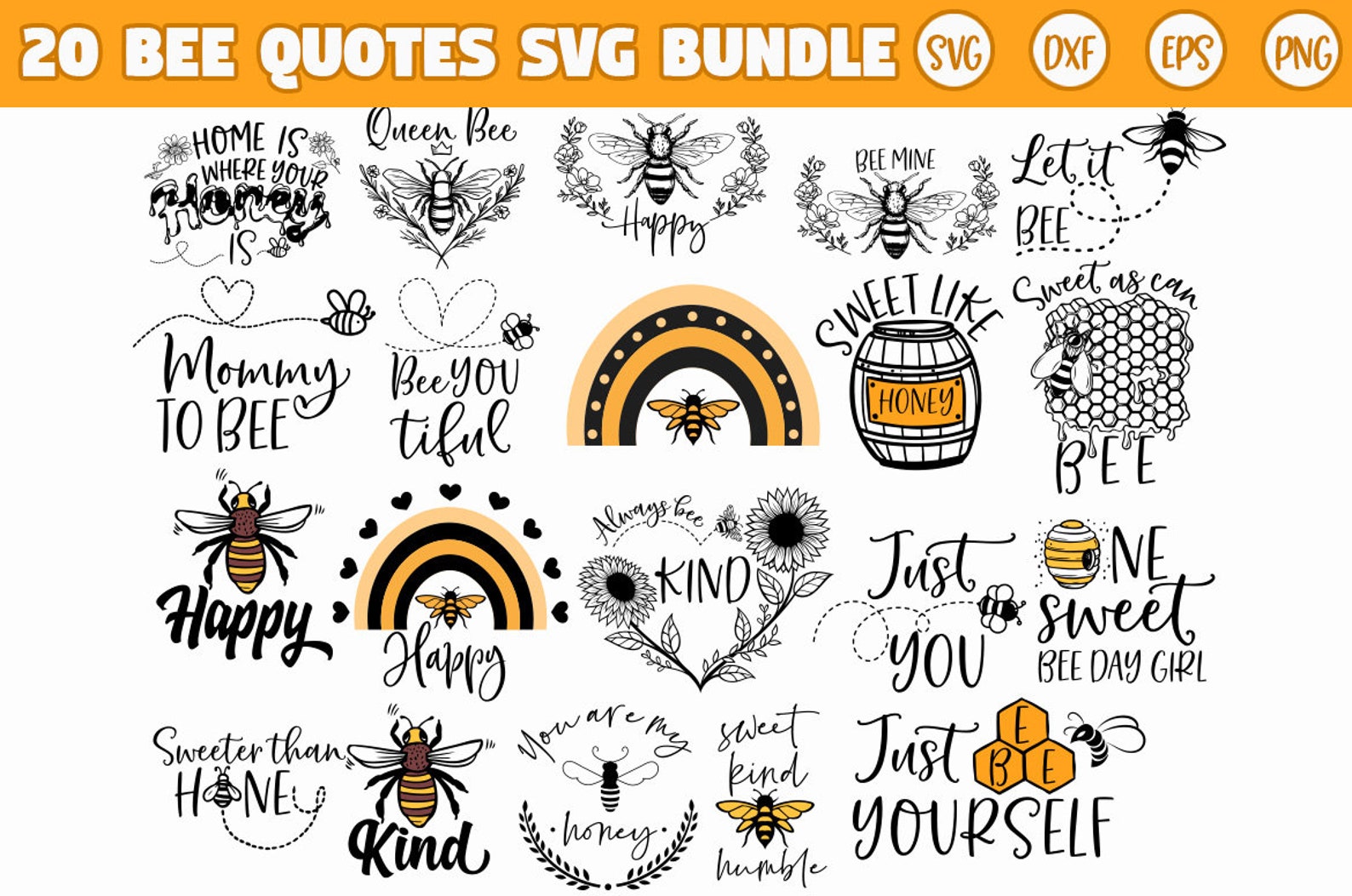 Bee SVG Bundle Bumble Bee SVG Bee Quotes Svg Queen Bee Svg - Etsy