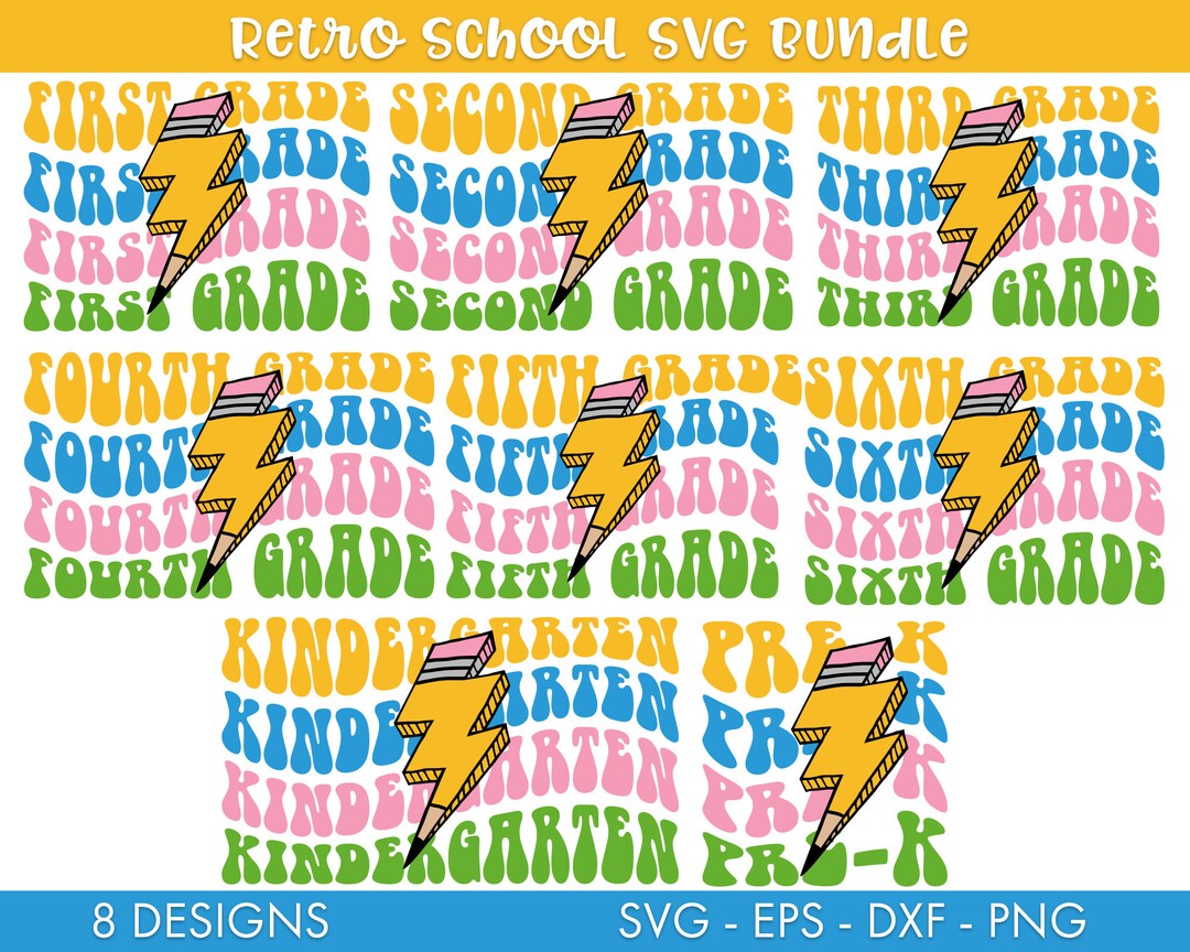 Retro Back to School SVG Bundle, 1st Day of School SVG Bundle ...