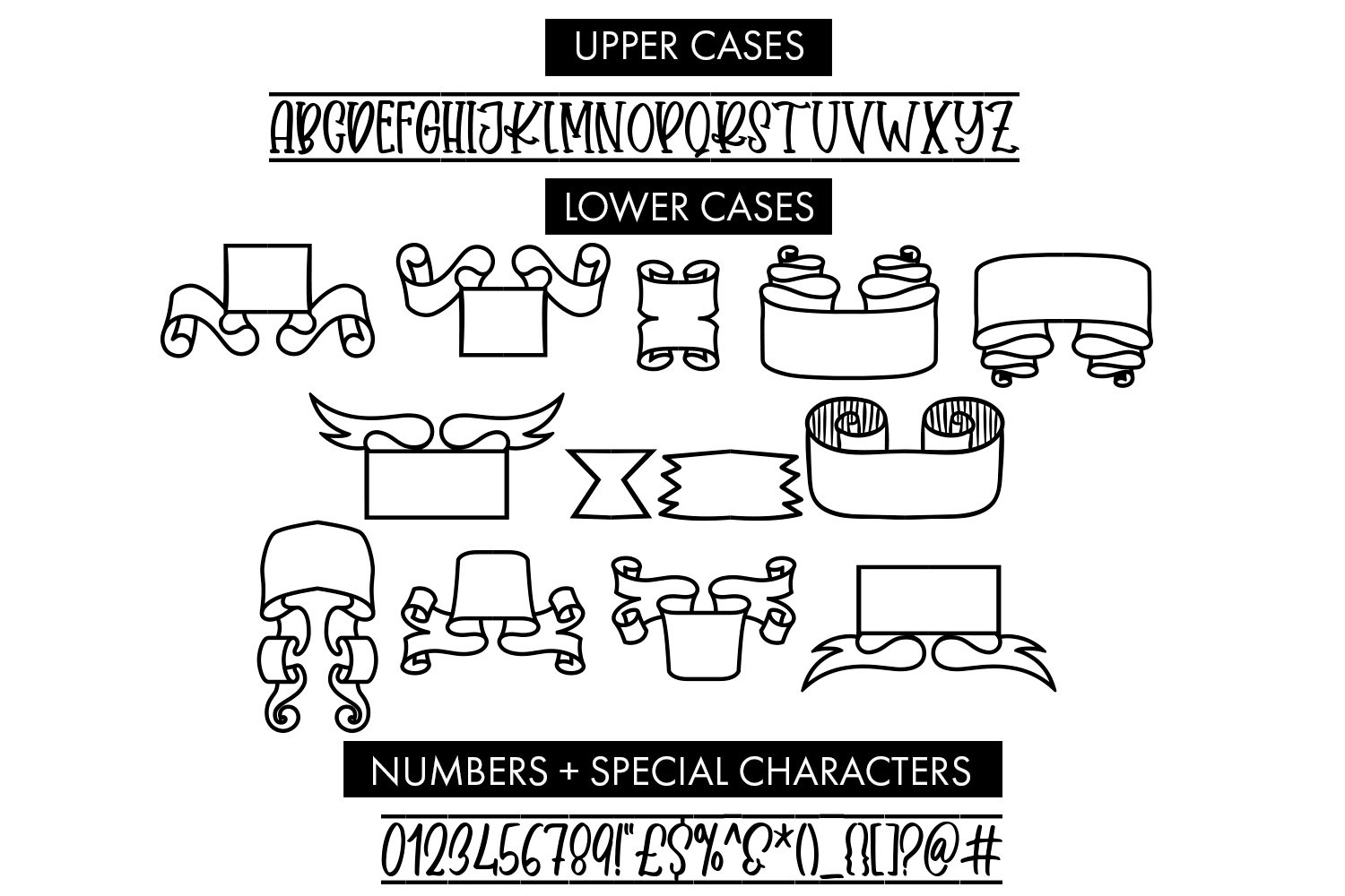 Banner Font Banner Svg Font Banner Doodle Handwritten Font - Etsy