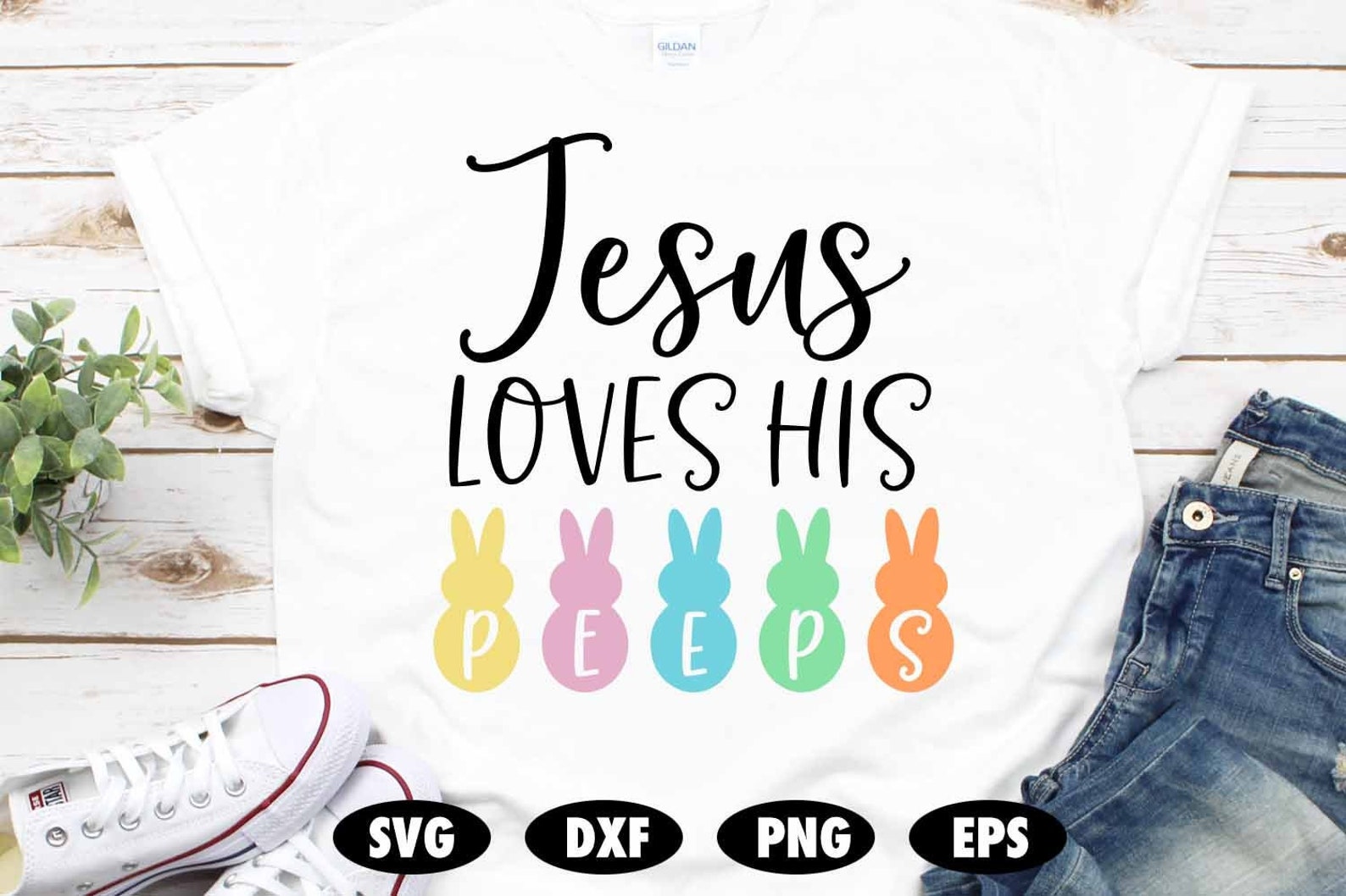 Jesus Loves His Peeps Svg Easter Svg Bunny Svg Christian - Etsy