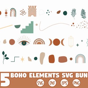 Bohemian Shapes Svg Bundle, Bohemian Elements Svg, Boho Svg, Boho ...