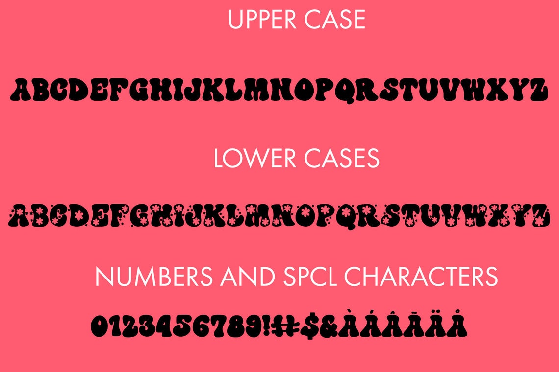 Flower Power Font Groovy Font Retro Font Vintage Font SVG - Etsy