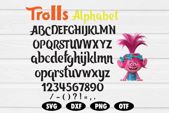 Trolls Font svg Trolls letters svg Trolls alphabet svg Font | Etsy