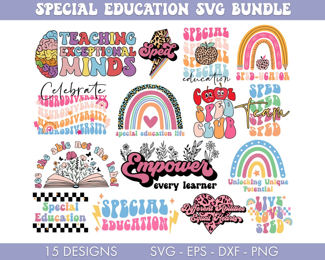 SPED Svg Bundle, Sped Png, Special Education Svg, Teacher Svg, Rainbow ...