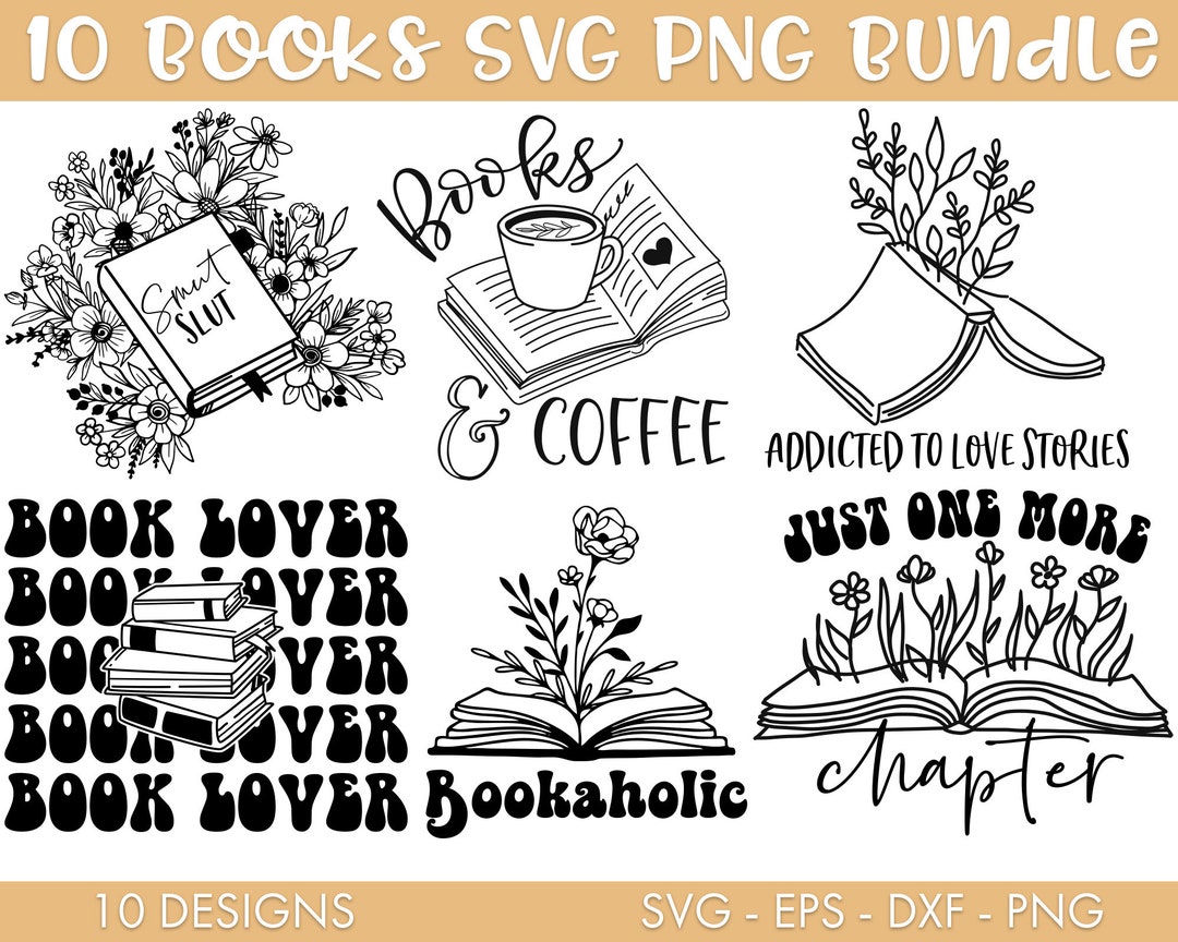 Floral Book SVG Bundle, Reading SVG Bundle, Reading Quotes Svg, Reading ...