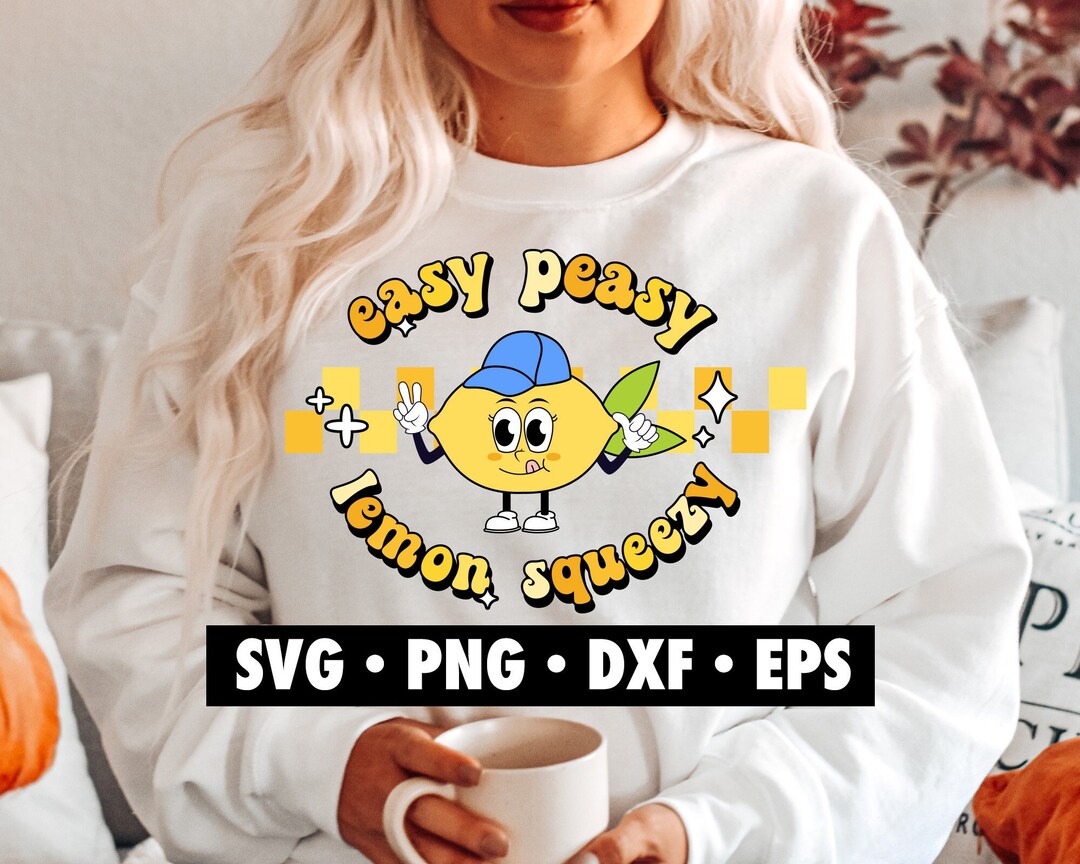 Easy Peasy Lemon Squeezy SVG, PNG, Sublimation, Summer Svg, Cute Summer ...