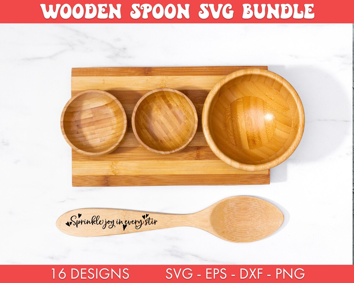 Wooden Spoon Christmas Quotes SVG Bundle, Wooden Spoon Svg, Kitchen Svg ...