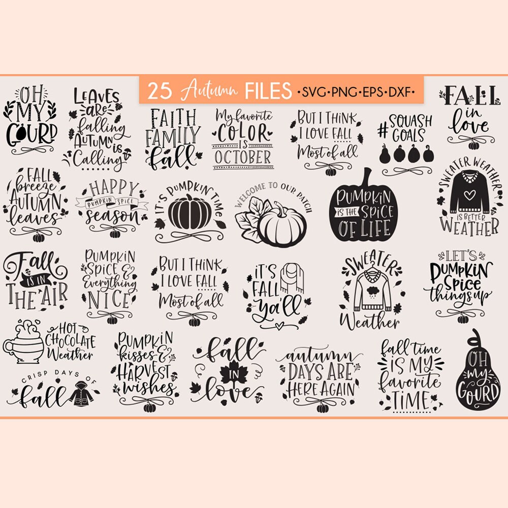 Autumn Svg Bundle Fall Svg Bundle SVG Bundle Pumpkin Spice - Etsy