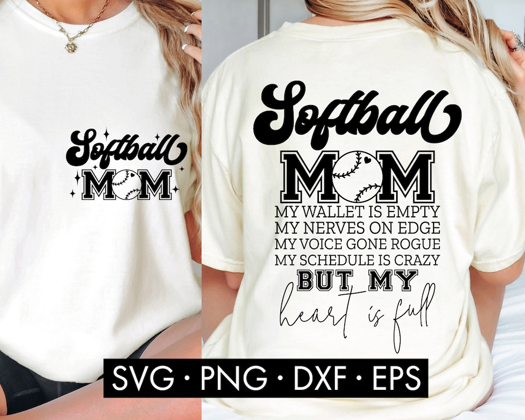 Softball Mom SVG, My Wallet is Empty Svg, Softball SVG, Front and Back ...