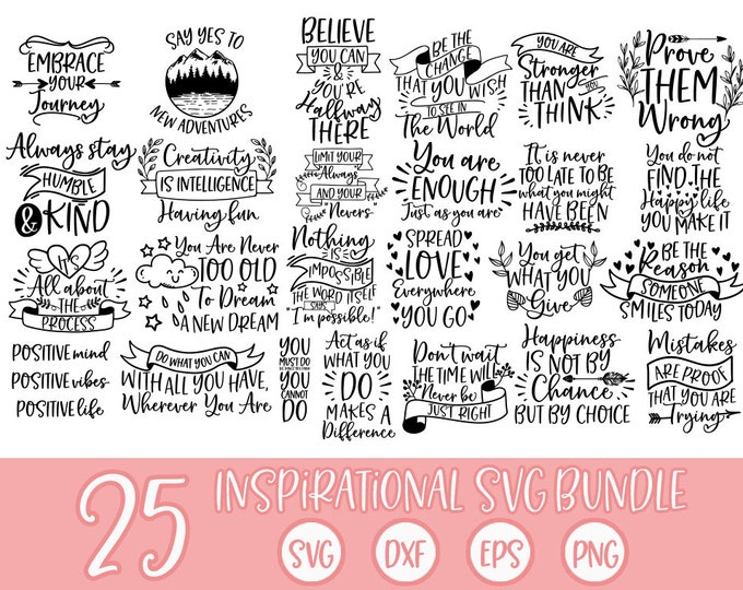 Positive Quotes Svg, Motivational Svg, Inspirational Quotes, Positivity ...