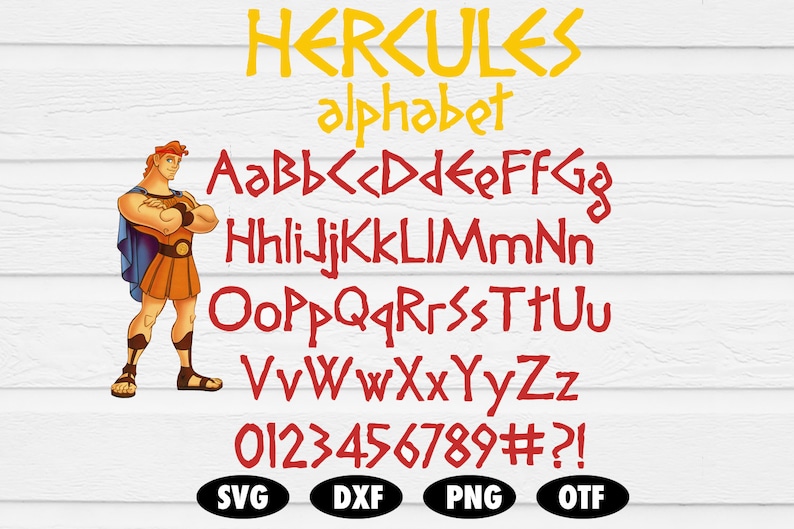 Hércules Font svg Hercules letras svg Hércules alfabeto svg | Etsy