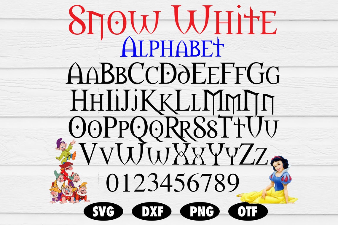 Snow White Font svg Snow White letters svg Snow White | Etsy Snow White Font svg Snow White letters svg Snow White | Etsy