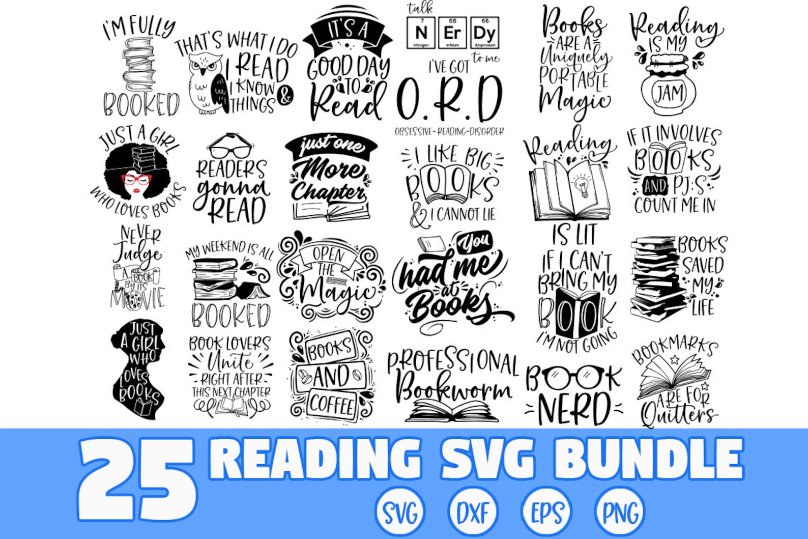 Reading Bundle Svg Reading Quotes Svg Reading Svg Svg | Etsy UK