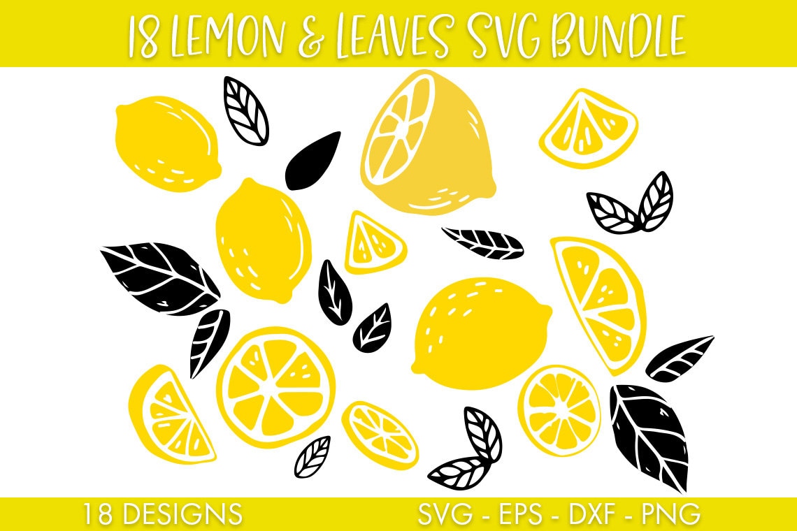 Lemon SVG Bundle Lemon Svg Leaves Svg Leaf Svg Lemon | Etsy