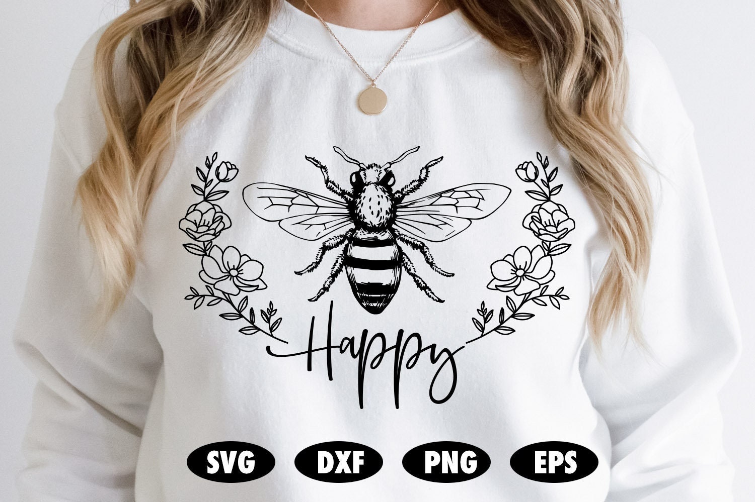 Bee Happy SVG, Bee SVG, Funny Bee SVG, Pun Svg, Bee Cut File, Bee ...