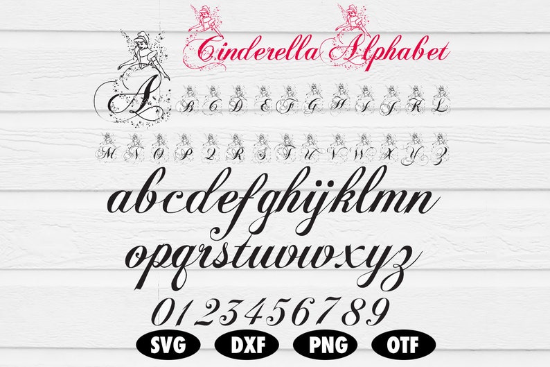 Cinderella Font svg Cinderella letters svg Cinderella | Etsy