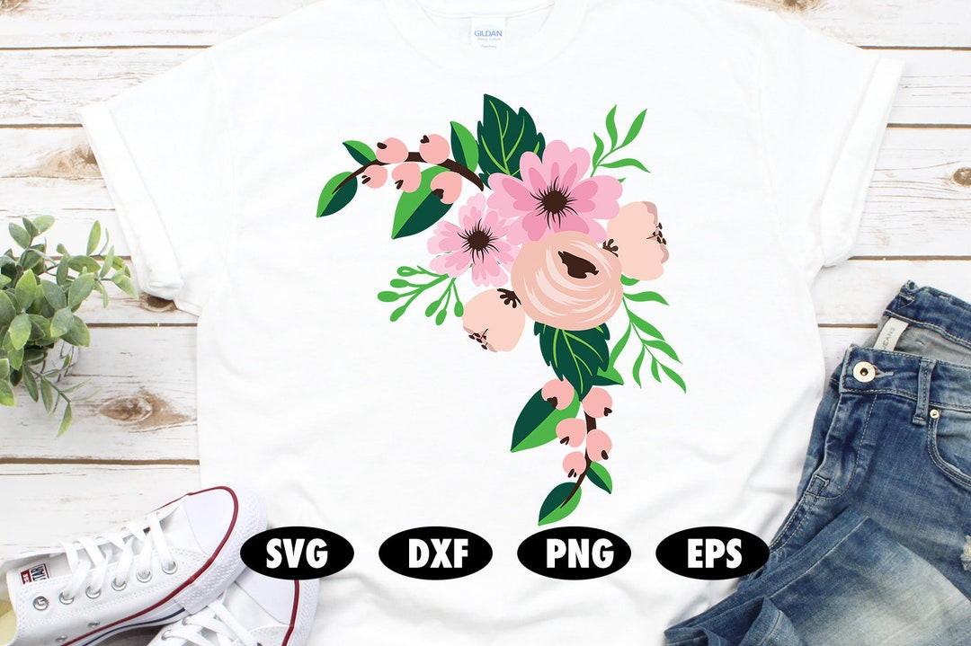 Corner Flower Svg, Corner Flower Cut File, Rose Svg, Rose Wreath Svg ...