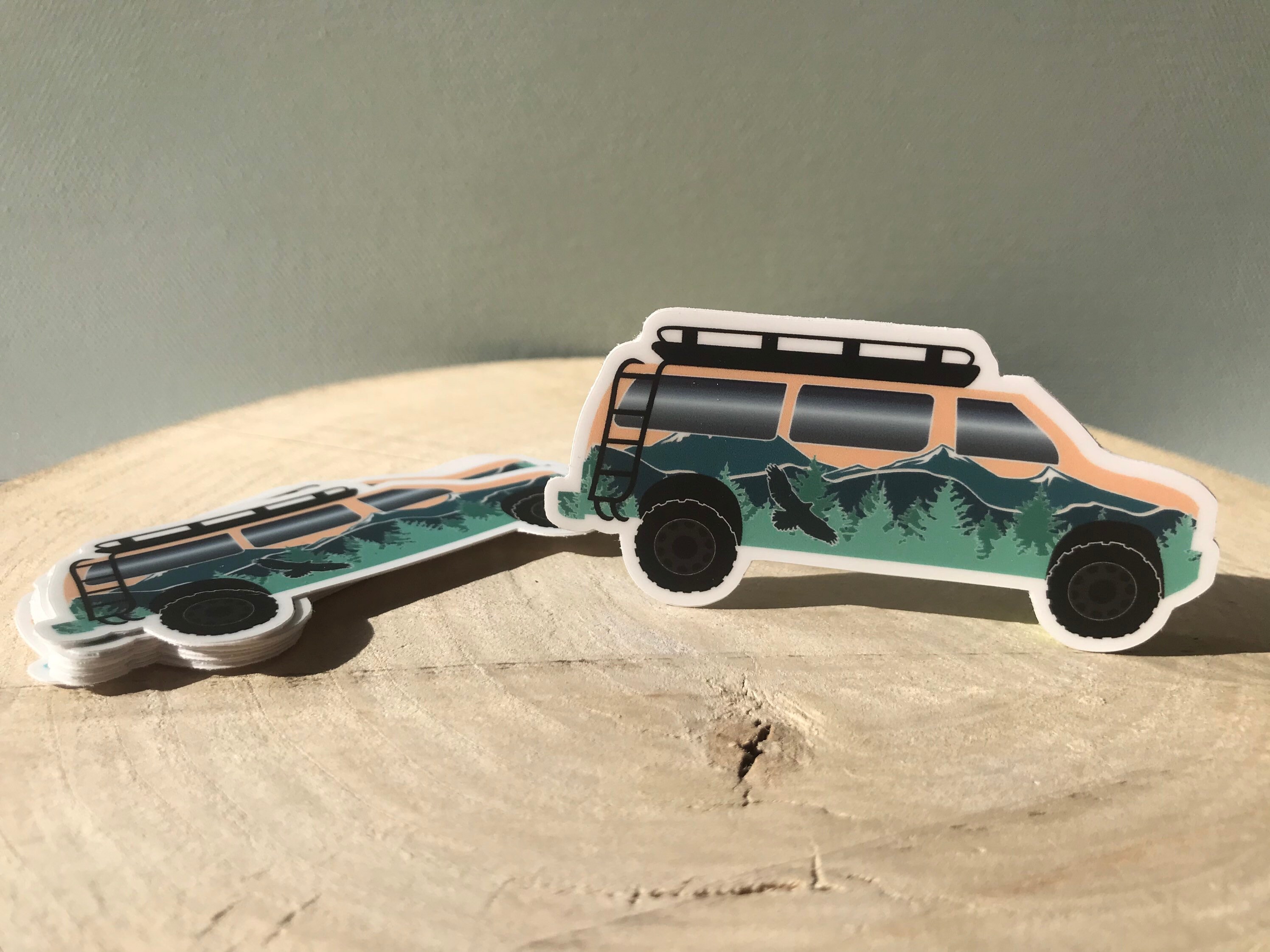 Mountain Van Vinyl Sticker / Adventure Van Series / Durable ...