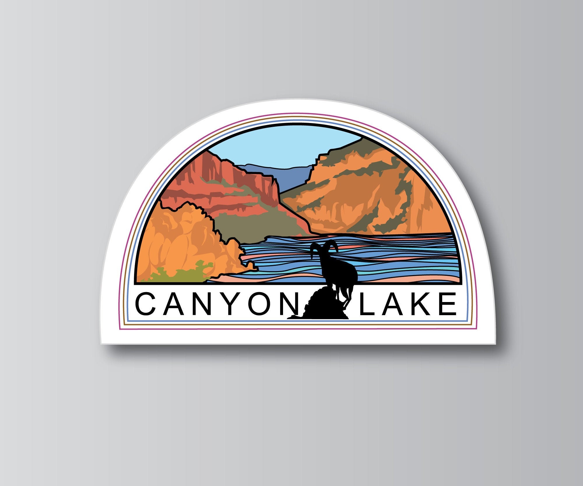 Canyon Lake Sticker / Arizona Lakes Series Vinyl Stickers / Durable ...