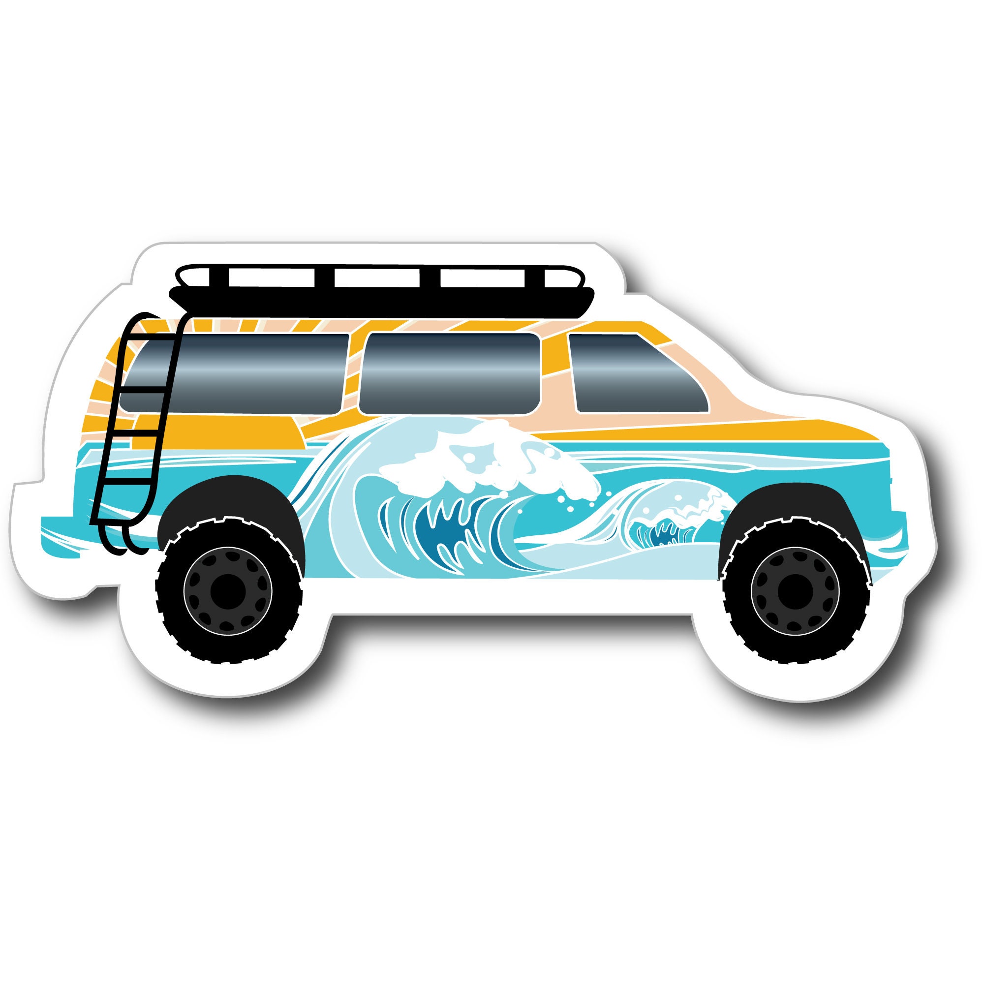Beach Van Vinyl Sticker / Adventure Van Series / Durable Weatherproof ...