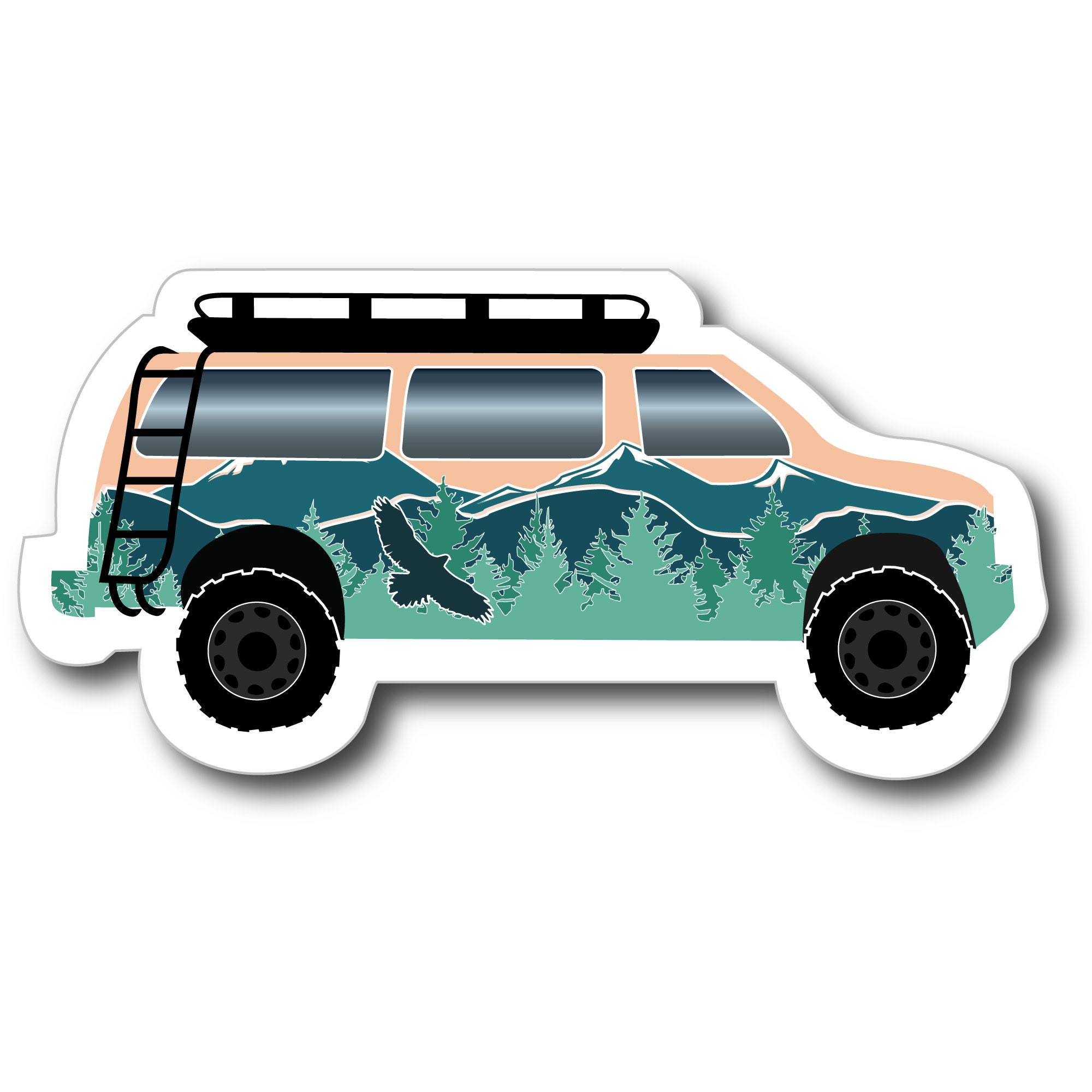 Mountain Van Vinyl Sticker / Adventure Van Series / Durable ...