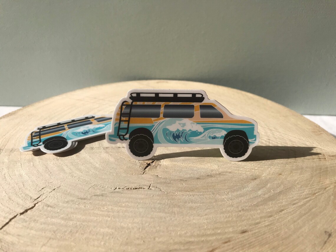 Beach Van Vinyl Sticker / Adventure Van Series / Durable Weatherproof ...