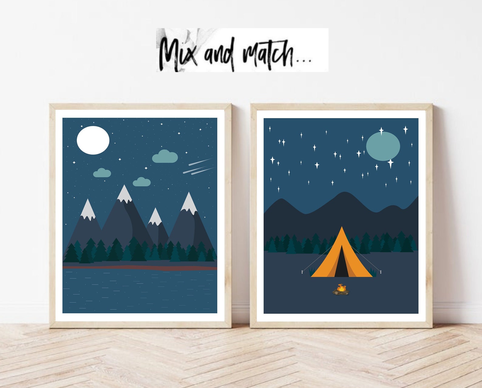 Nature Camping Wall Art Forest Nursery Print Woodland - Etsy