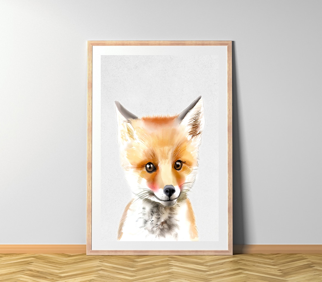 Fuchs Aquarell Tierkinder Wasserfarbe Wald Tierbaby gemalt - Etsy España