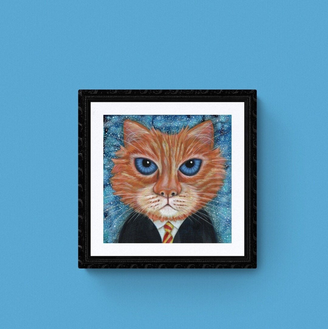 Ginger Ron weasley Cat Art Print From an Original Painting. - Etsy