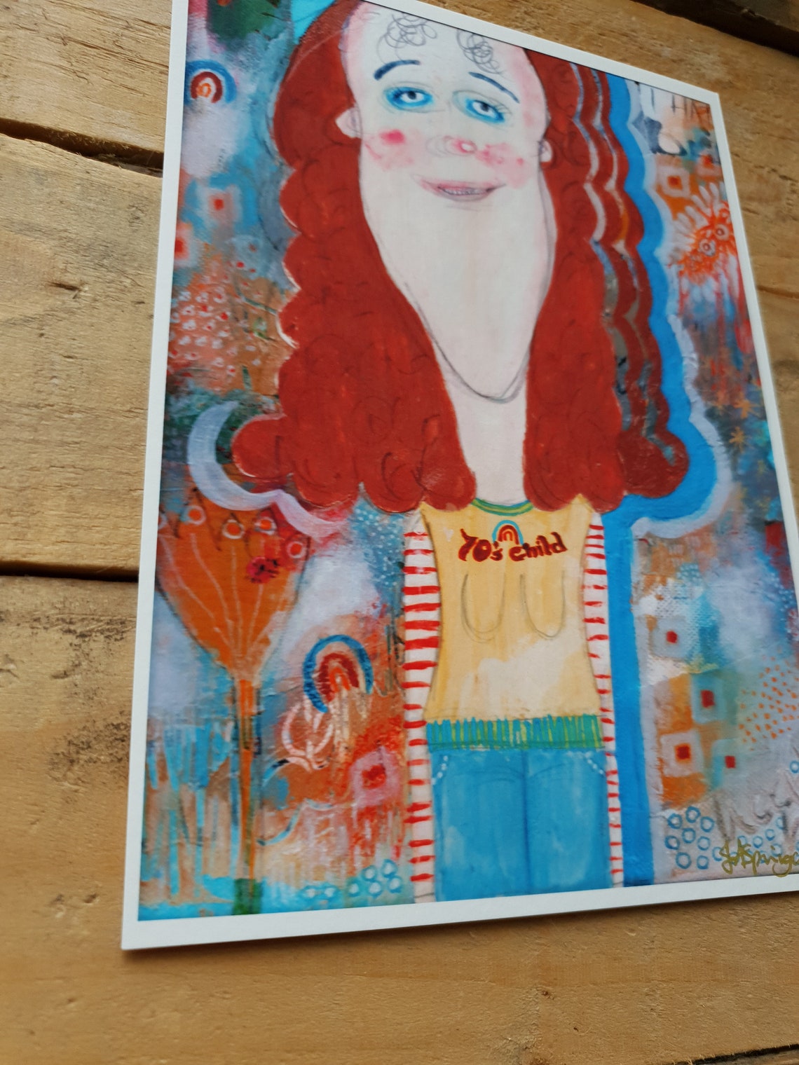 70s Child Art Print A5 A4 A3 Sizes Printed on 310 Gsm Archival Paper ...