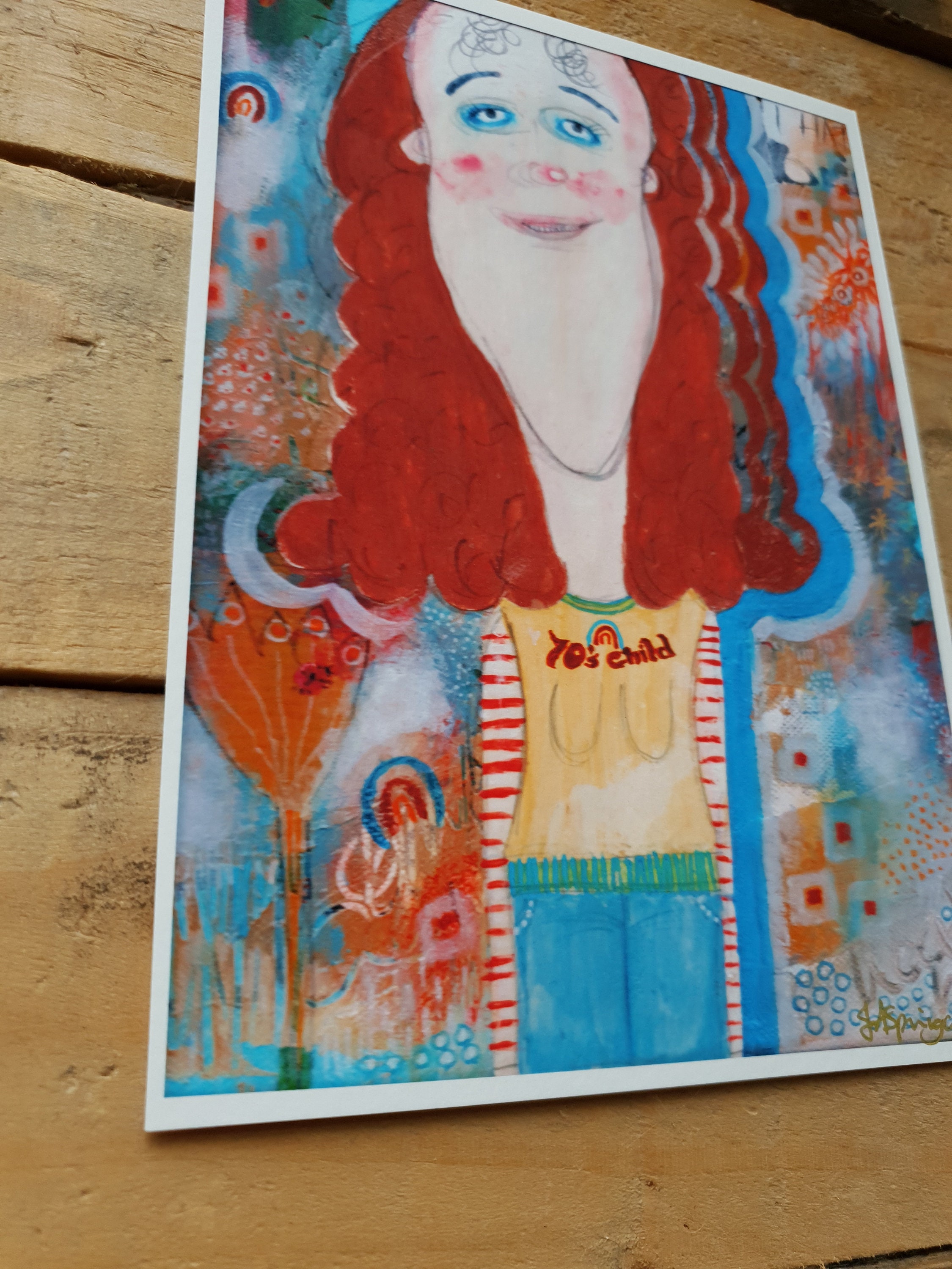 70s Child Art Print A5 A4 A3 Sizes Printed on 310 Gsm Archival Paper ...