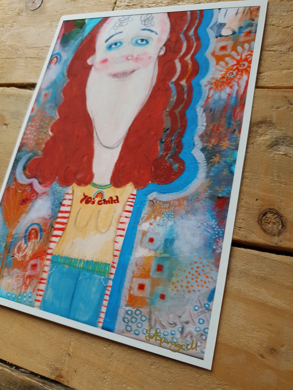70s Child Art Print A5 A4 A3 Sizes Printed on 310 Gsm Archival Paper ...