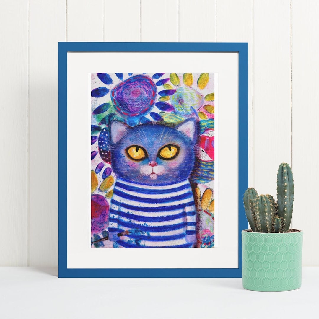 Picatto Art Print in A5 A4 A3 Sizes, Picasso as a Cat, Picasso Parody ...