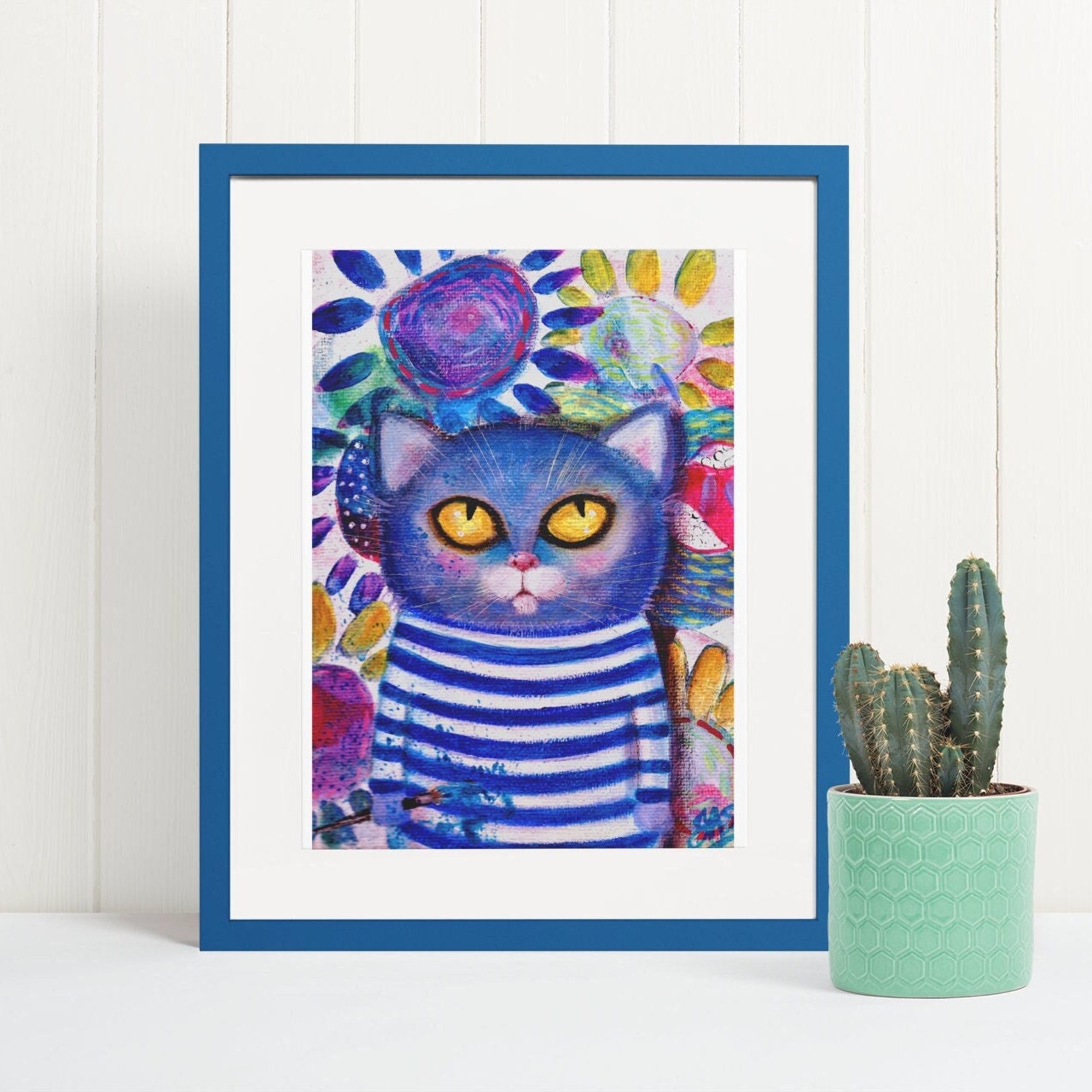 Picatto Art Print in A5 A4 A3 Sizes, Picasso as a Cat, Picasso Parody ...