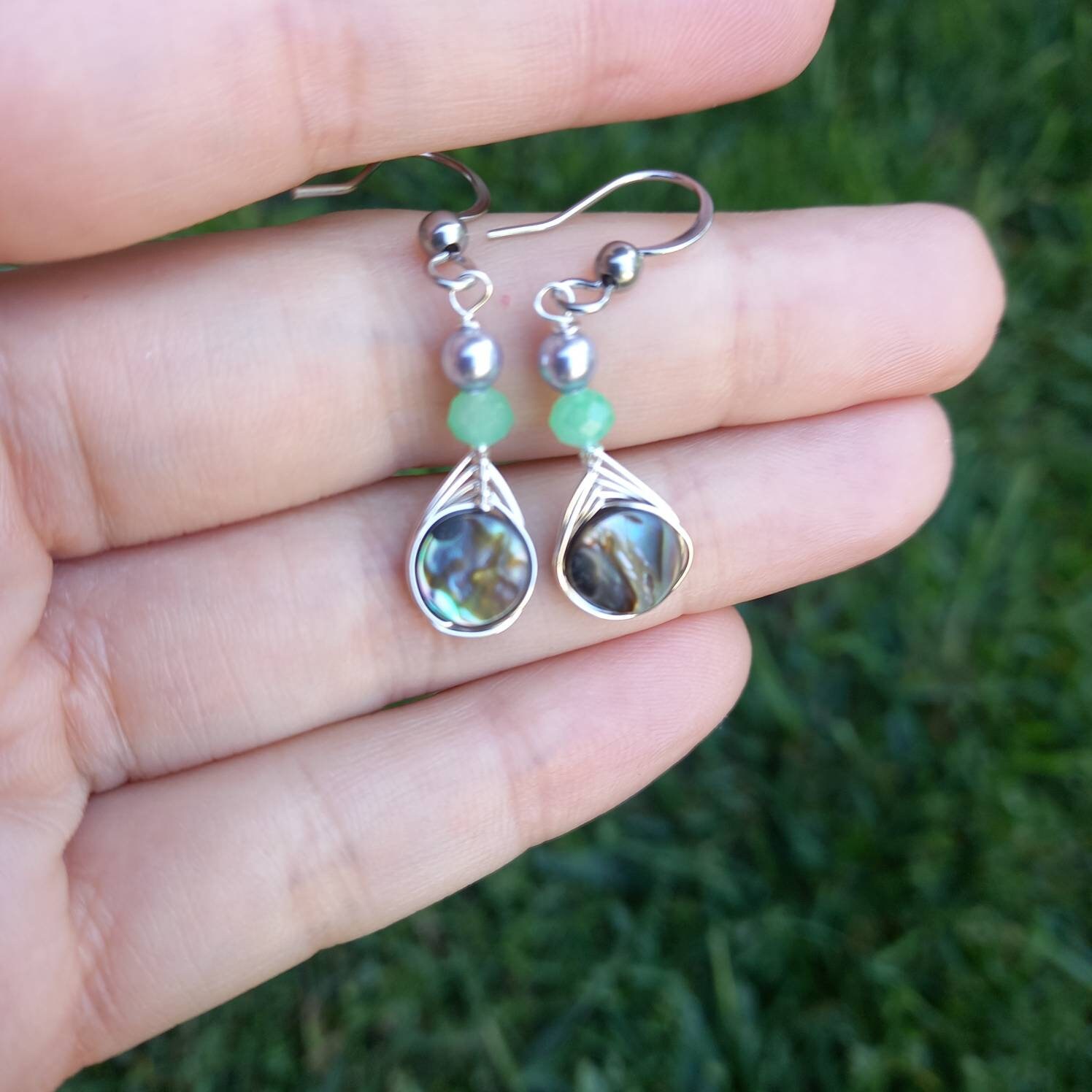 Mother-of-pearl Earrings, Paua Shell Earrings, Abalone Jewelry, Aurora ...