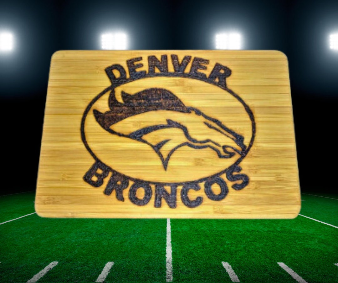Denver Broncos NFL Cutting Board Hand Burnt Pyography Broncos Cutting ...