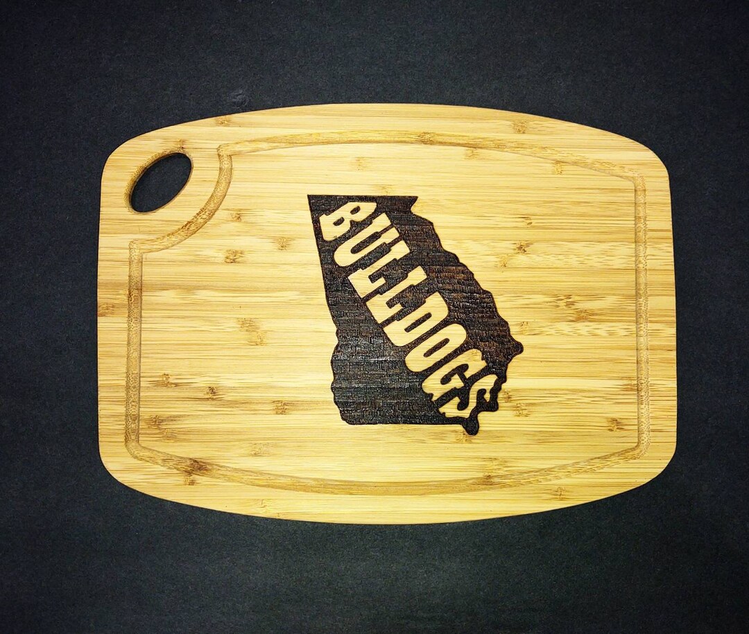 Georgia Bulldogs Bamboo Cutting Board Hand Burnt Pyography Georgia ...