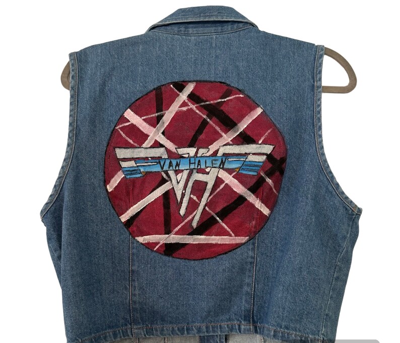 Van Halen X Eddie Van Halen Hand Painted Denim Trucker Vest - Hand ...